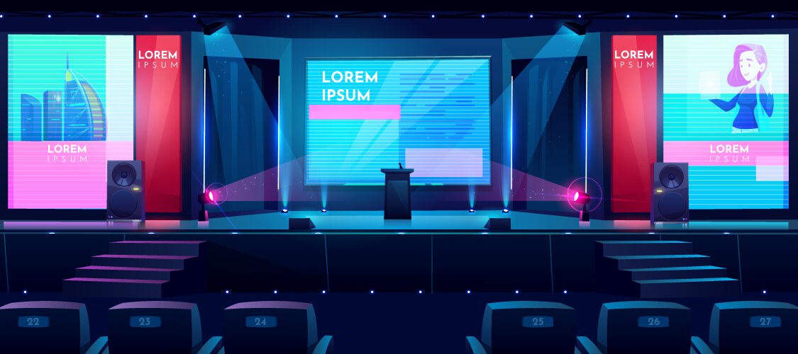 Business conference hall cartoon background Vector Image