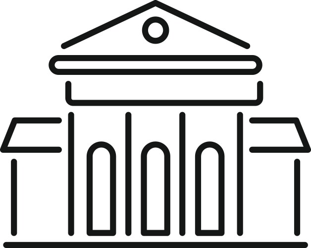 Government building facade featuring columns Vector Image