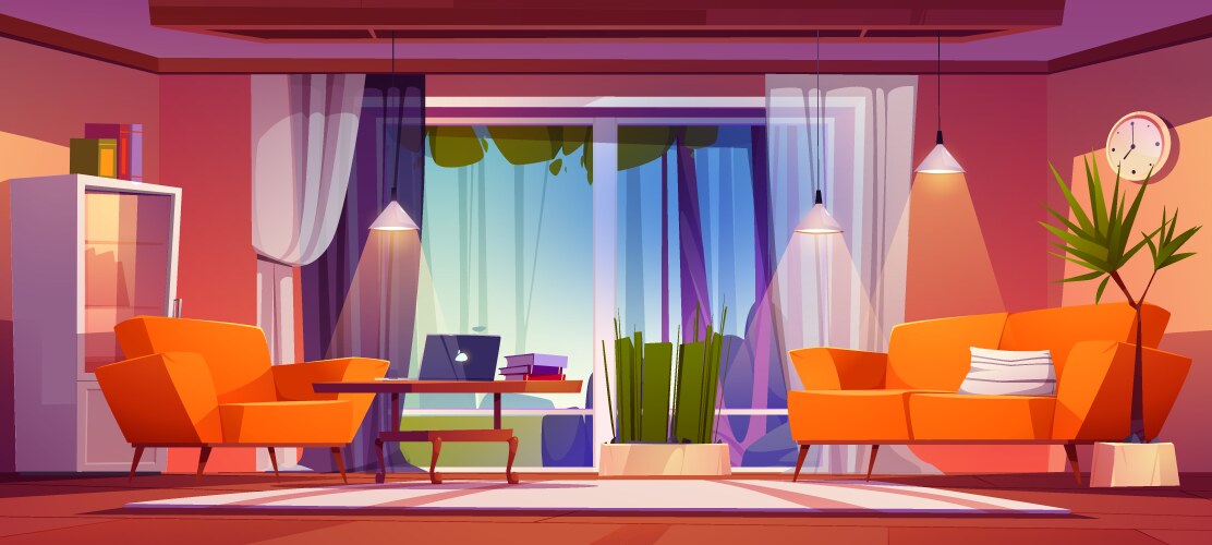 Lounge room luxury interior Royalty Free Vector Image