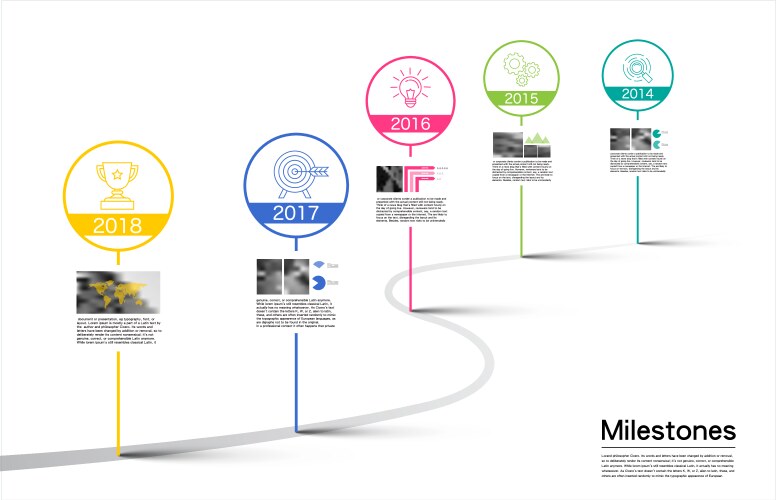 Timeline process milestone business strategy Vector Image