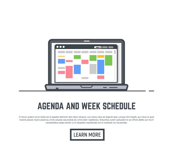 Schedule app task manager ui template Royalty Free Vector