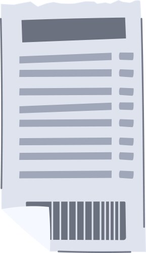 Sales printed receipt white empty paper template Vector Image