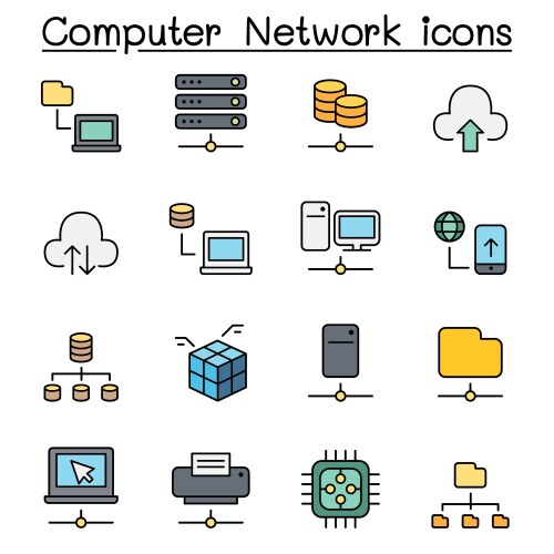 Lan network diagram Royalty Free Vector Image - VectorStock