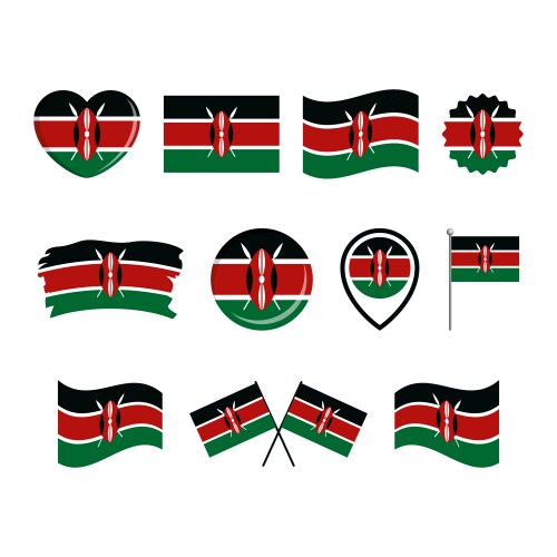Kenyan Flag Ribbons Vector Images (37)