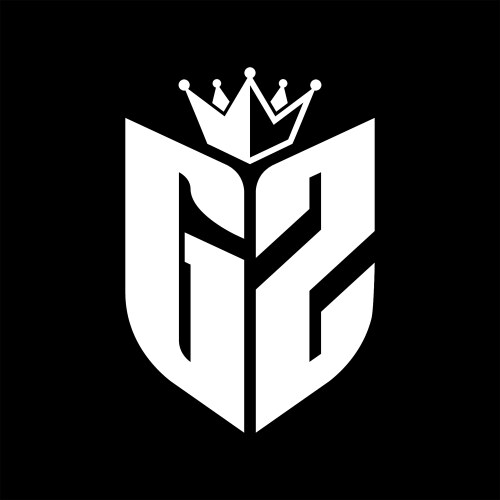 Gz letter monogram with triangle curve shield Vector Image