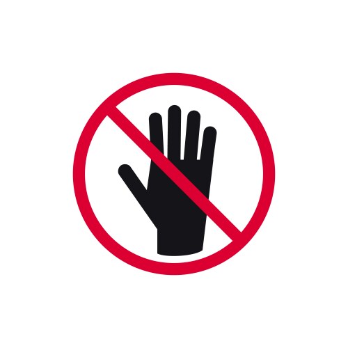 Stop hand no entry sign icon Royalty Free Vector Image