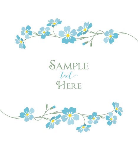 Blue forget me not flowers Royalty Free Vector Image