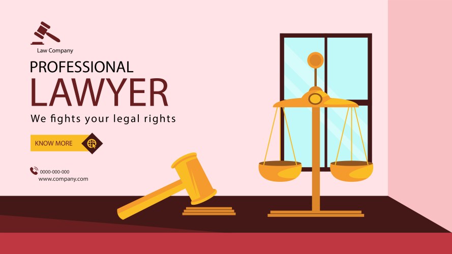 Professional lawyer banner design template Vector Image