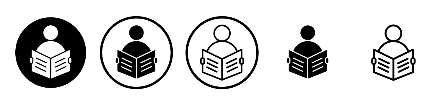Reading icon set on white background Royalty Free Vector