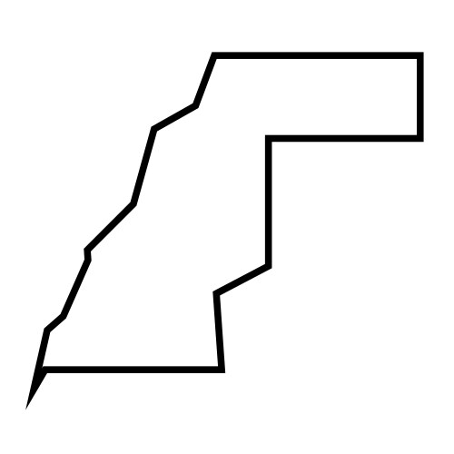 Western sahara simplified outline map Royalty Free Vector