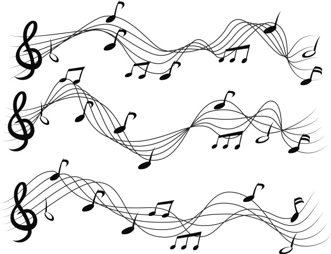 Sound wave with musical notation note sheet Vector Image