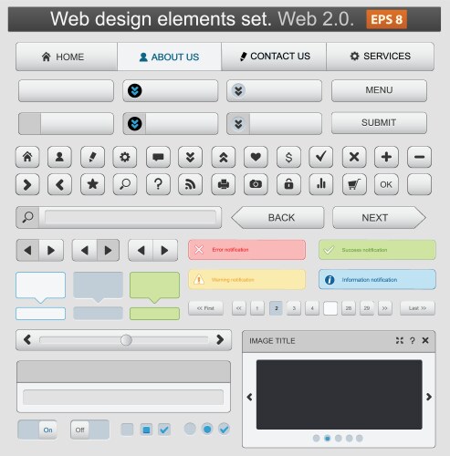 Web design elements Royalty Free Vector Image - VectorStock