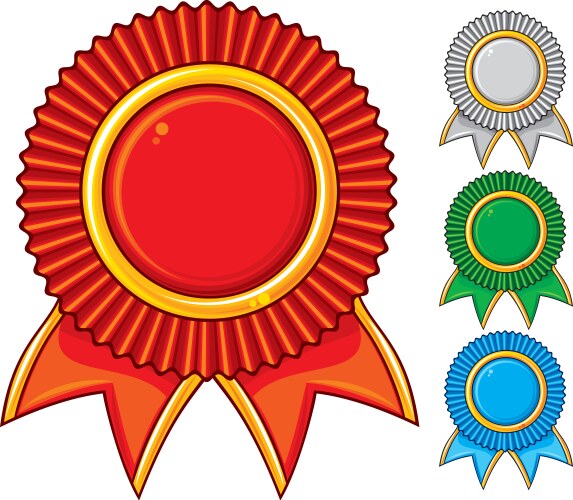 Red award rosette Royalty Free Vector Image - VectorStock