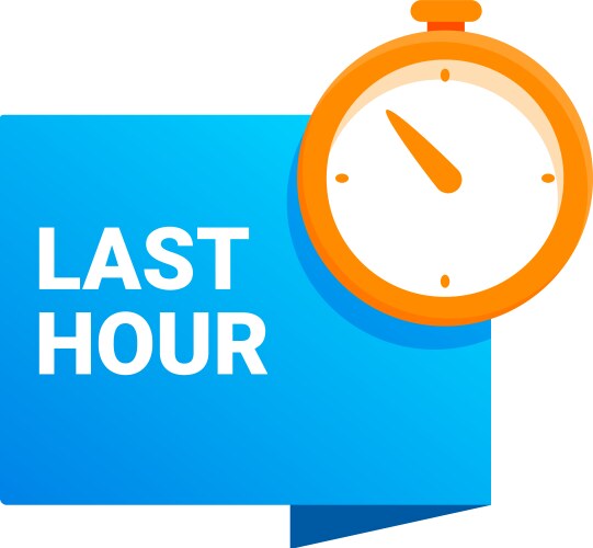 Stopwatch showing limited time remaining Vector Image