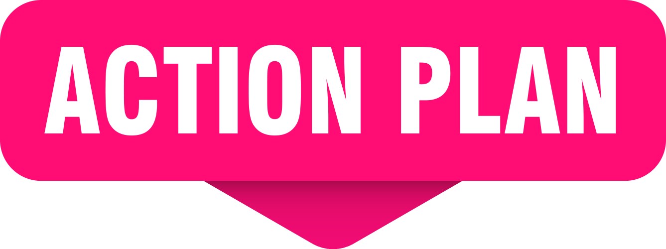 Action plan sticker sign isolated Royalty Free Vector Image