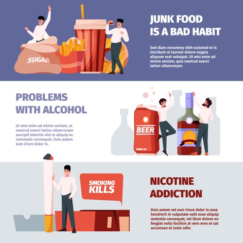 Good and bad habits poster Royalty Free Vector Image