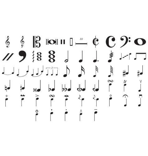 Music Notes Symbols Black and White Vector Images (over 38,000)