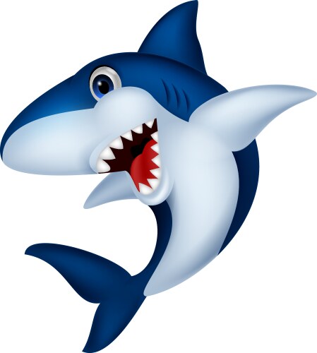 Cartoon shark collection set Royalty Free Vector Image
