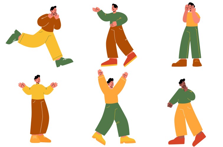 Running boy sequence little man run steps Vector Image