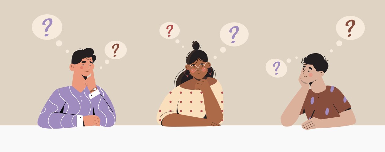 People asking question Royalty Free Vector Image