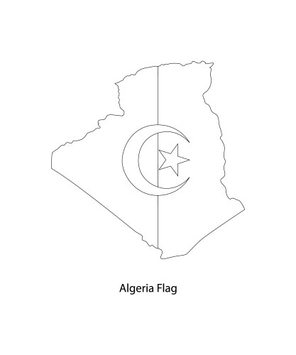 Algeria flag coloring page Royalty Free Vector Image
