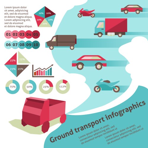 Color infographic transport scheme Royalty Free Vector Image