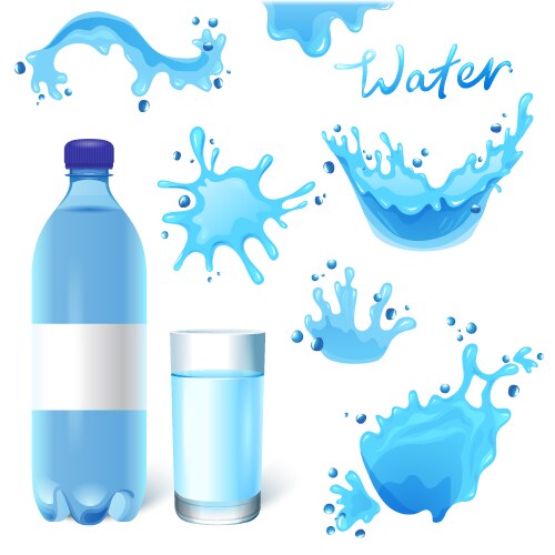Big set cute cartoon characters blue water drops Vector Image