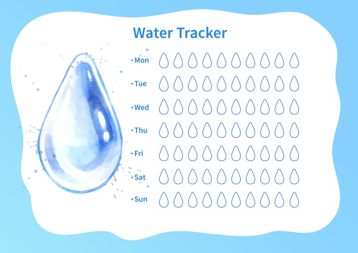 Water balance tracker Royalty Free Vector Image