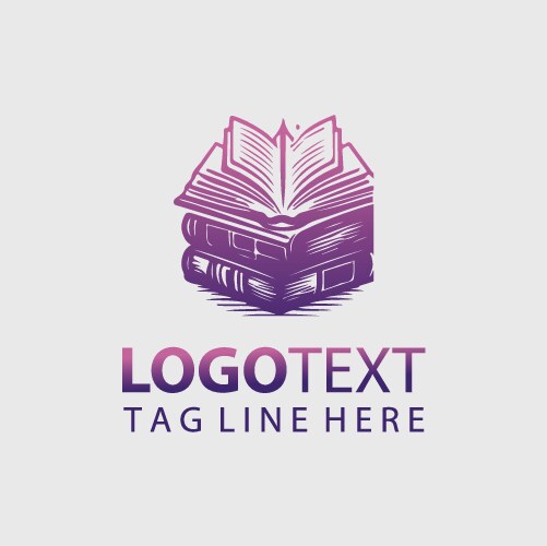 Open book logo Royalty Free Vector Image - VectorStock