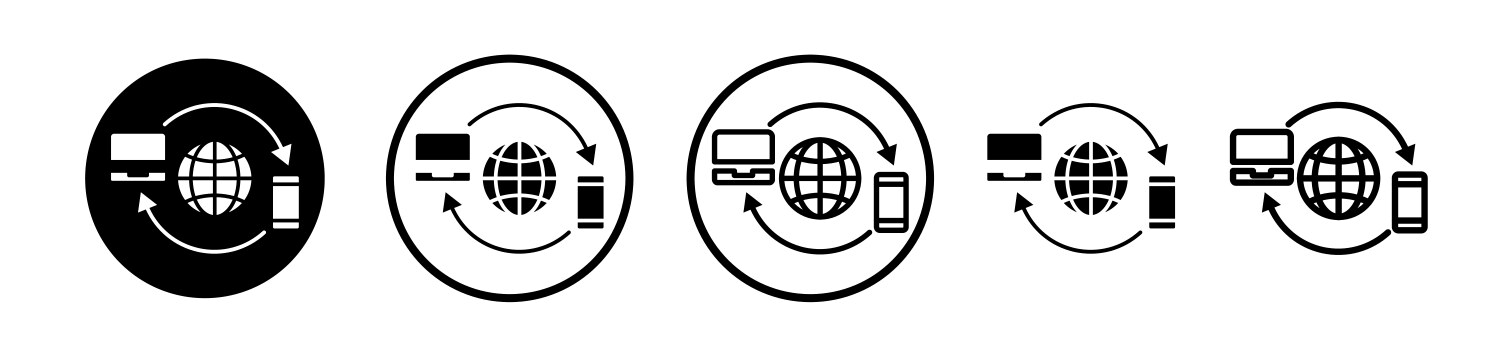Remote access icon set on white background Vector Image