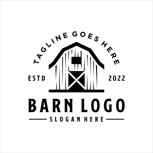 Vintage old farm barn logo design template Vector Image