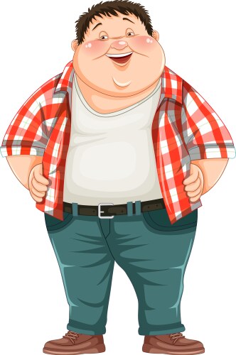 Upset male overweight cartoon character Royalty Free Vector