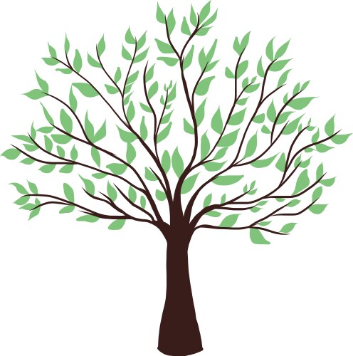 Green tree on white background Royalty Free Vector Image