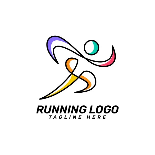 Running cheetah logo design Royalty Free Vector Image