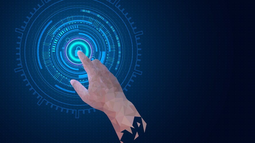 Touch the future interface technology Royalty Free Vector