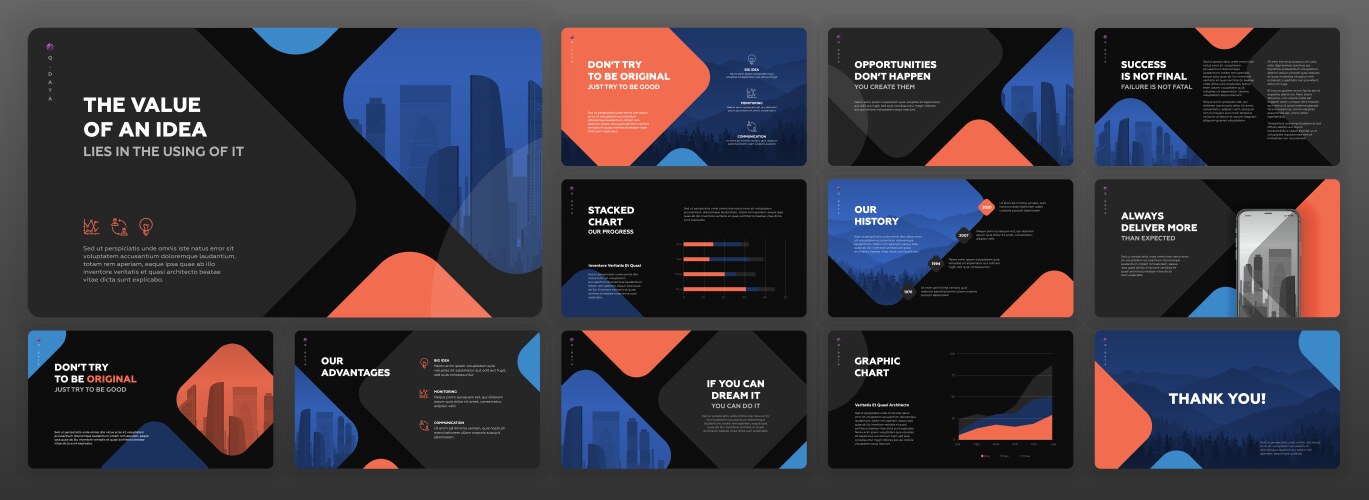 Modern presentation template for business Vector Image