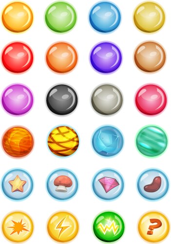 Colorful glassy magic balls set Royalty Free Vector Image