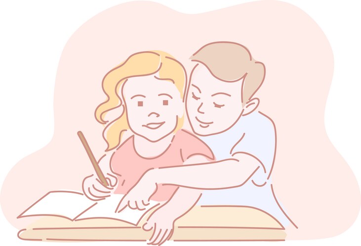 Cute Boy Cartoon Writing Book Vector Images (over 670)