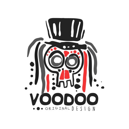 Voodoo girl mascot logo with heart symbol Vector Image