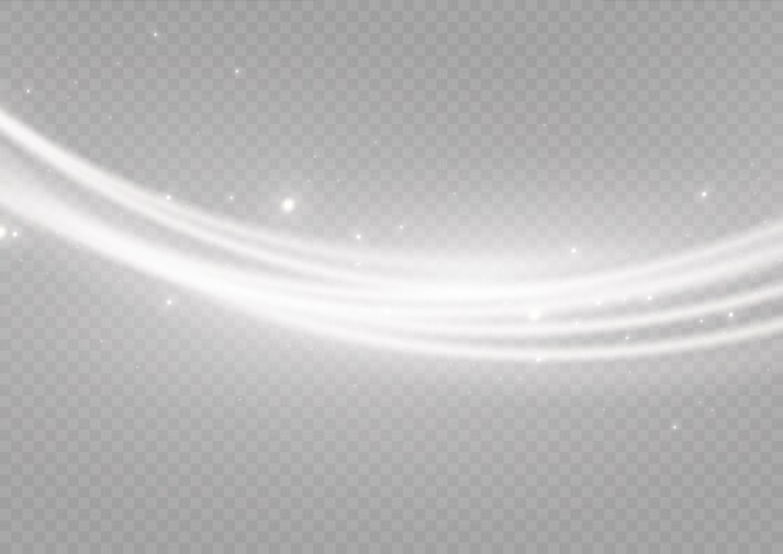 White blur trail wave wavy line of light speed Vector Image