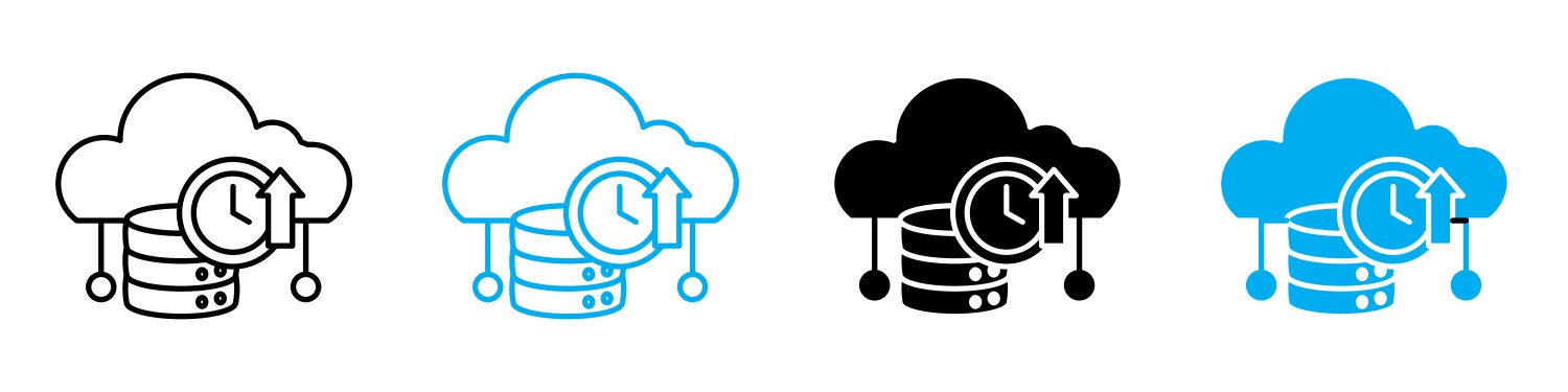 Sql server icon black and white outline sign Vector Image