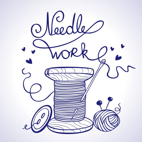 Needle work design Royalty Free Vector Image - VectorStock