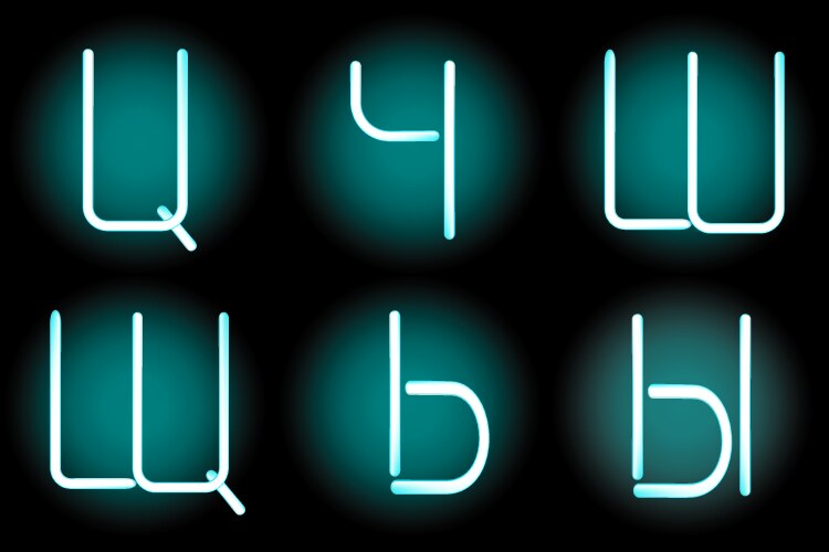 Neon letters Royalty Free Vector Image - VectorStock