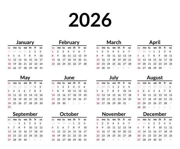 2026 Calendar Vector Images (over 1,700)
