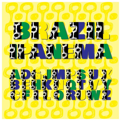 Pickle typeface font full cucumber alphabet Vector Image