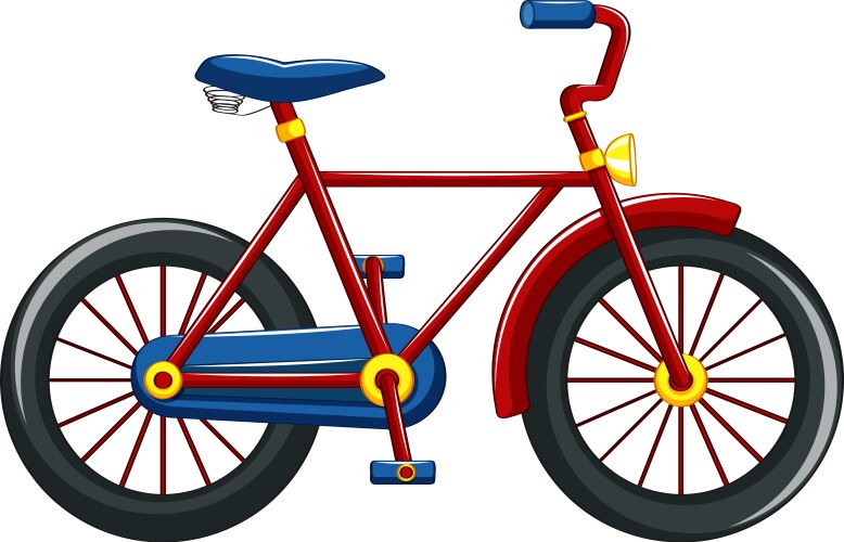 Cool red bicycle cartoon Royalty Free Vector Image