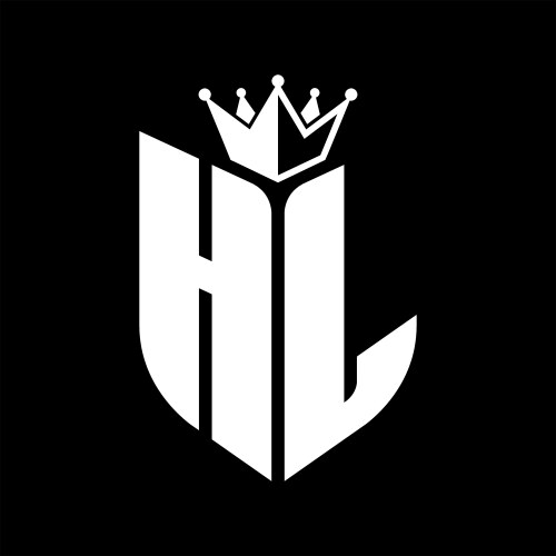 Hl letter monogram with triangle curve shield Vector Image