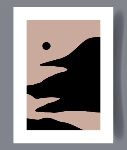 Boho modern contemporary mid century poster Vector Image