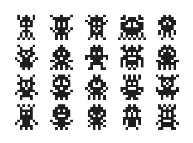 Pixel space monsters Royalty Free Vector Image