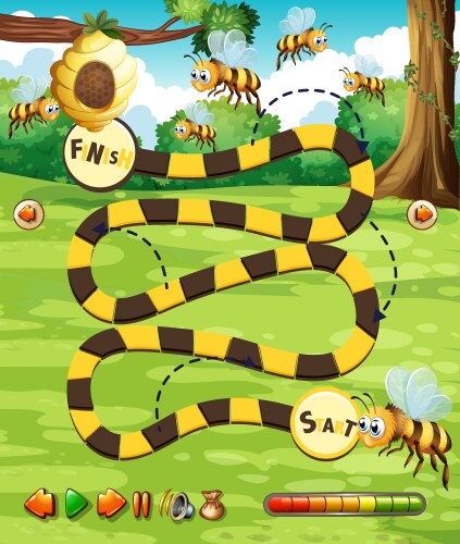 Kids zoo animals board game template Royalty Free Vector